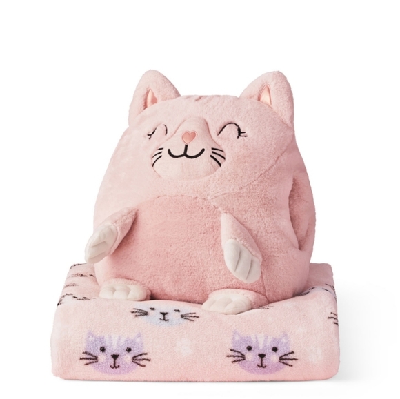 Boutique | Bedding | Super Soft Hugger Pillow Throw Set Kitty Cat Pink ...